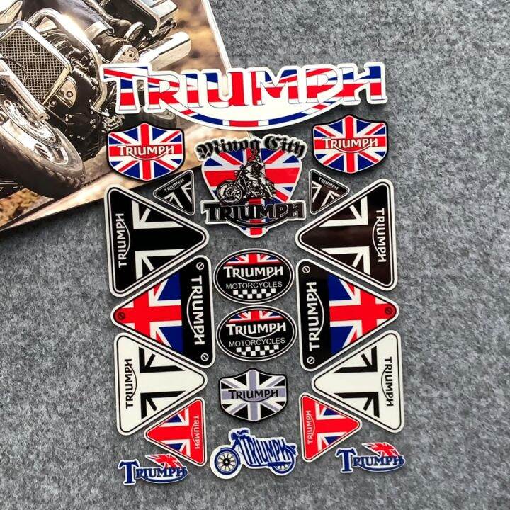 1set/Triumph Motorcycle Sticker Soft Glue Emblems Stickers Personality ...