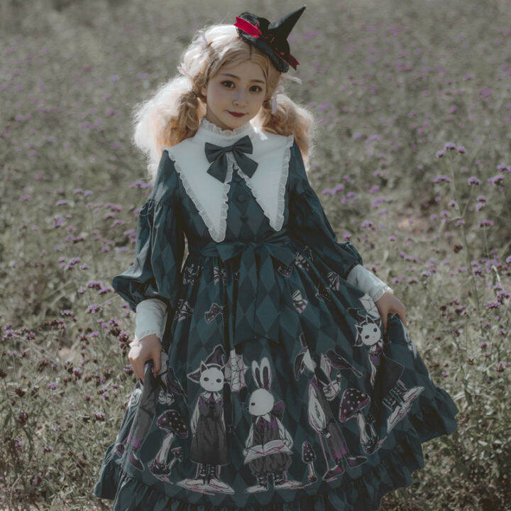 Lolita Long Dark Loli Set Cute Students Lo Mother Skirt Loli Tower ...