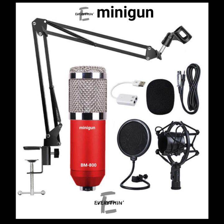 [ขายตามสภาพ] MINIGUN ไมค์ "SET" CONDENSER MICROPHONE BM-800 เซ็ต ...