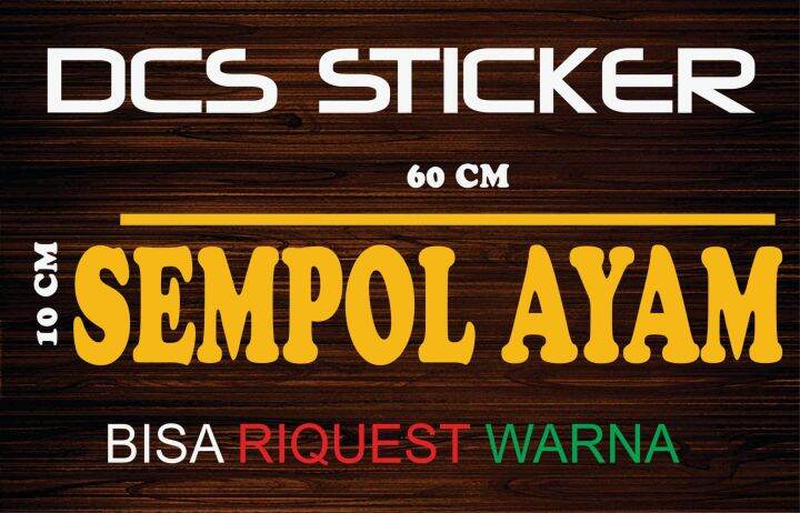 CUTTING STICKER TULISAN SEMPOL AYAM STIKER NAMA JUALAN | Lazada Indonesia