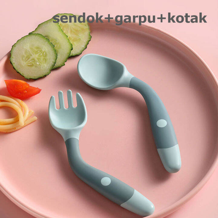 BEVAVAR Sendok makan bayi/baby spoon fork peralatan makan bayi/3 in 1 ...