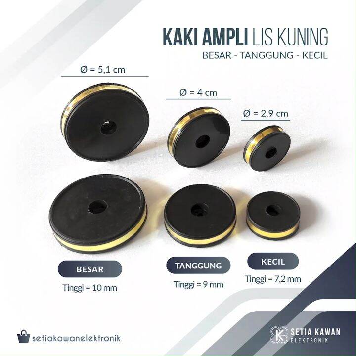 Kaki Box Amplifier Plastik Lis Kuning Emas Kecil Tanggung Besar / Kaki ...