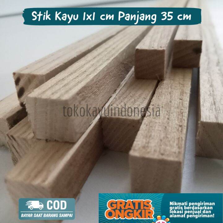 10 PCS Stik Balok Kayu Akas Ukuran 1 x 1 x 35 cm Toko Kayu Indonesia ...
