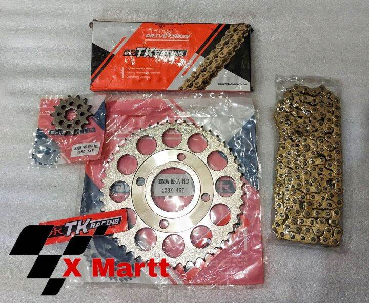 Gear Set Depan Dan Belakang 428 Megapro , Verza , GTR , Sonic , Tiger , CB 150 , CBR 150 TK ...