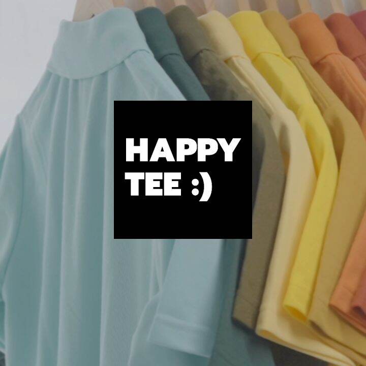 HAPPY TEE ท้าให้ลอง!! เสื้อโปโล ทรงสวย "ไม่มีกระเป๋า" สีสวย ตรงปก ผ้า ...