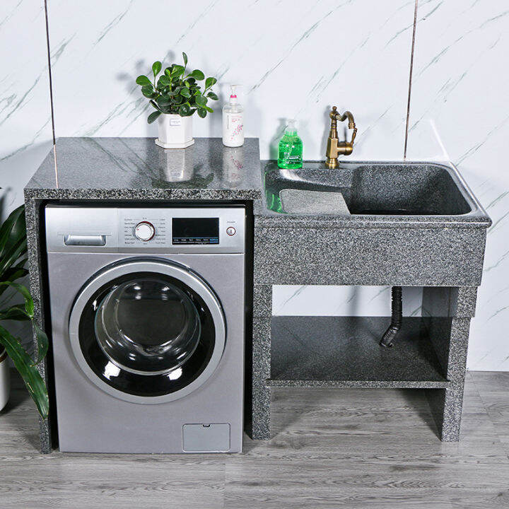 Natural Gray Laundry Tub Stone Laundry Sink Balcony Washing Machine All ...