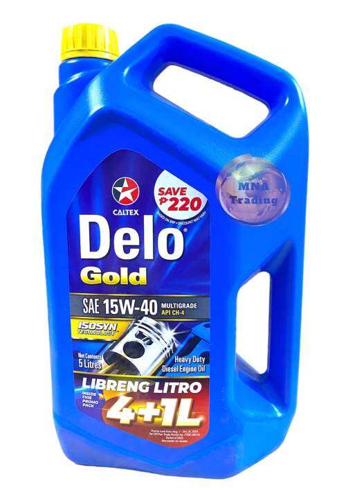 Delo Gold®️ SAE15w-40 Multigrade Diesel and Gasoline Engine Oil 4+1 ...