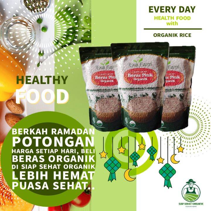 Beras Pink Organik 1kg by Eka farm Kemasan Vacuum | Lazada Indonesia