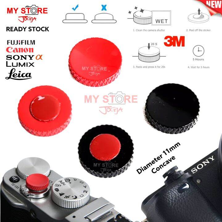 Soft Shutter Release Button Camera Perekat Lem 3M Cekung Copper 11mm ...