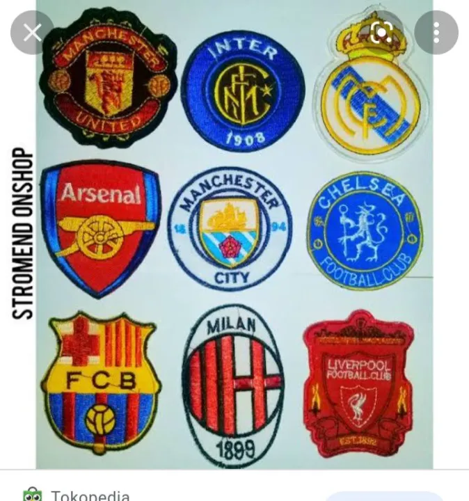 patch tempelan logo club bola berbagai ukuran silahkan d pilih dan d ...