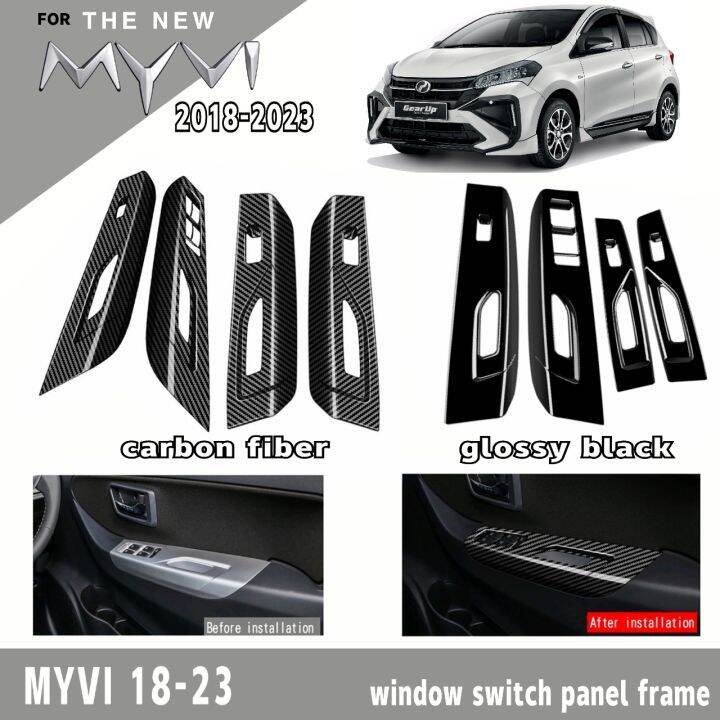 Vemart perodua myvi gen3 gm3 2018-2022 carbon fiber window switch frame ...