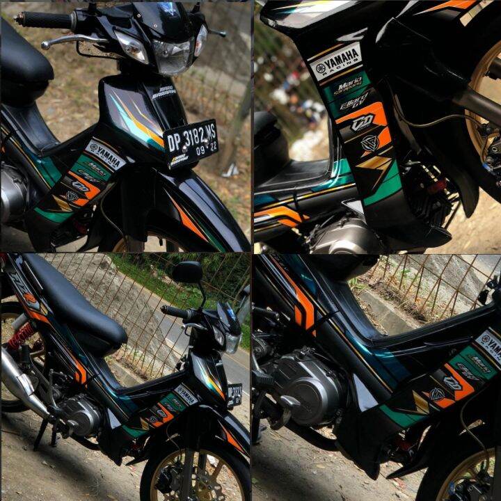 Bodi Fiz R Custom Decal Gold Kap F1ZR Dek Bodi Set Fiz R Warna Hitam ...