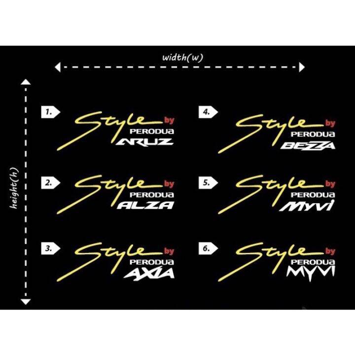 [Fast Delivery] Style Perodua#ARUZ#ALZA#AXIA#BEZZA#MYVI# Decal Stickers ...