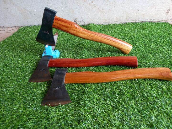 ขวานหนองบัว ขวานเหล็กแหนบ ขวานด้ามไม้ ขวาน ขวานตีมือ ขวานตีมือแท้ พร้อม ...
