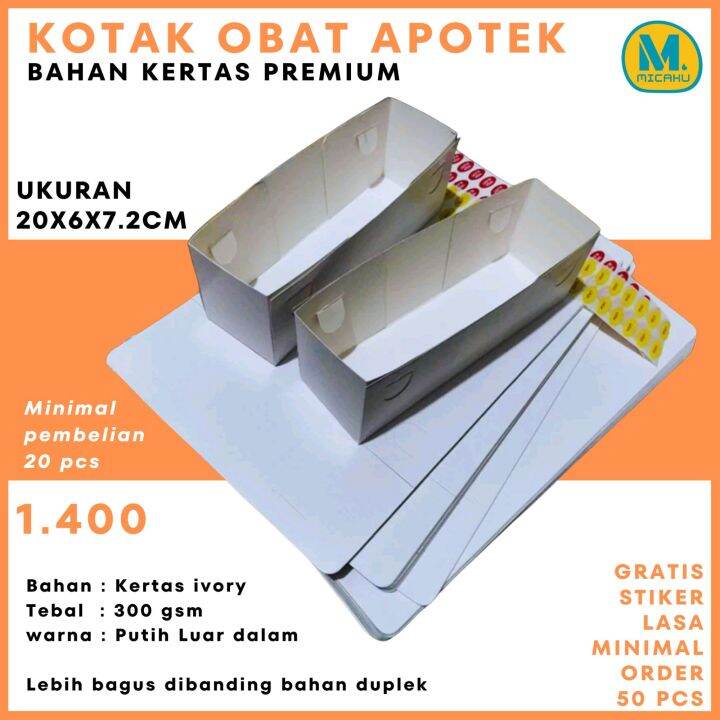 kotak obat kertas premium 20x6x7.2 cm ukuran M | Lazada Indonesia