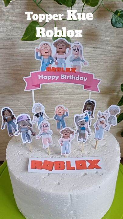 Topper Cake Custom Nama Roblox Cewek (Girl) untuk Dekorasi / Hiasan Kue ...