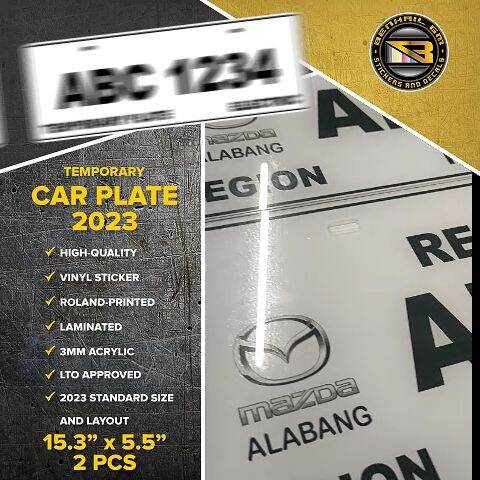 Customized Temporary Car Plate 2023 | 3mm acrylic | Lazada PH