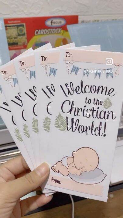 Personalized Christening Baptism Binyag Gift Money Envelope Angpao (3 ...