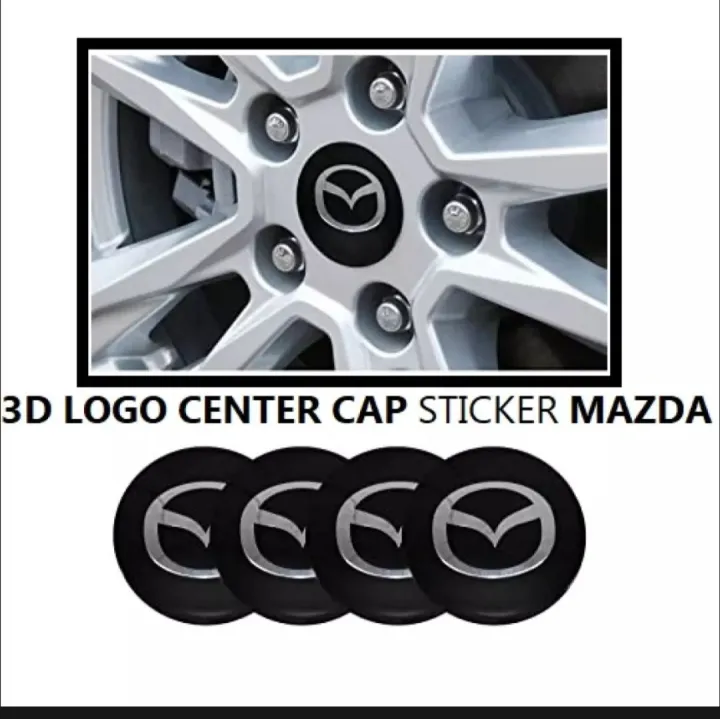 Mazda Car Center Cap 56mm Emblem wheel Sticker Hub Caps Center Mags ...