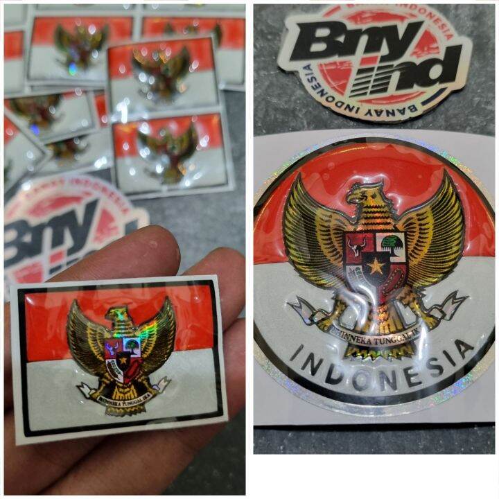 STICKER STIKER EMBLEM BENDERA GARUDA INDONESIA KECIL TIMBUL 3D | Lazada ...