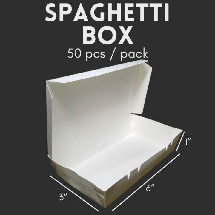 50pcs Spaghetti Box Food Meal Box White Not Laminated | Lazada PH