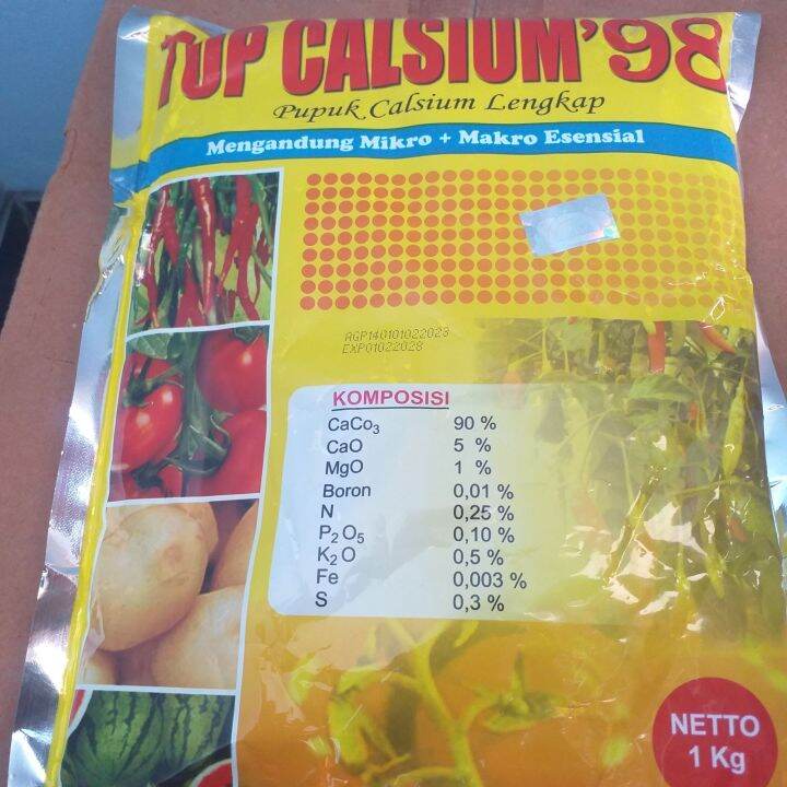 Pupuk kalsium 98 / Top calsium 1 kg Untuk mencegah kerontokan Bunga Dan ...