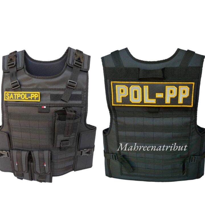 rompi pelindung dada polpp/rompi angin hitam lapangan | Lazada Indonesia