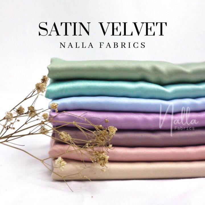 1 meter Kain Satin Velvet Premium - Kain Bridesmaid/ Kain Kebaya ...
