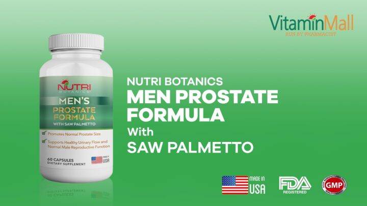 [Ship from Singapore] Nutri Botanics Men Prostate Saw Palmetto (Isi 60 ...