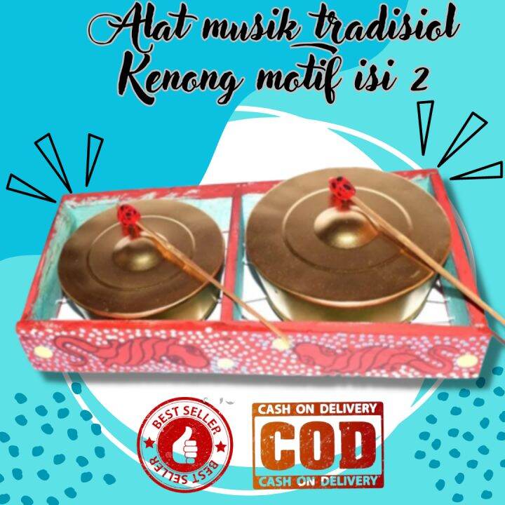 Alat musik tradisional kenong motif isi 2 jaranan kuda lumping | Lazada ...