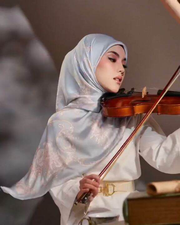 Tudung Ruffle MAJESTIC Collection Satin Material in Square & Shawl | Lazada