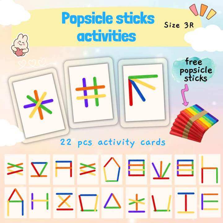 Popsicle sticks building educational craft activity for kids 22 pcs ...
