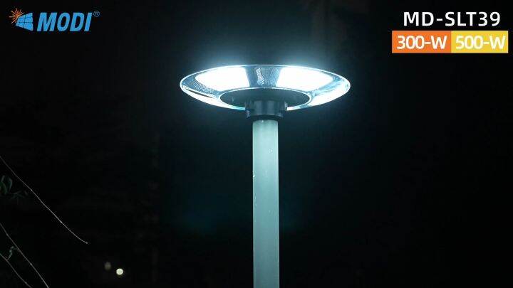 MODI โคมไฟถนนสวมเสาโซล่าเซลล์ 300W แสงขาว/3 แสง/RGB พลังงานแสงอาทิตย์ ...