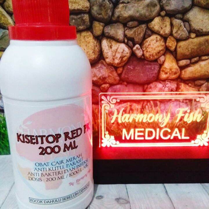 KISEITOP RED PK 200ML Obat Cair Merah Anti Parasit Bakteri Kutu Jarum ...