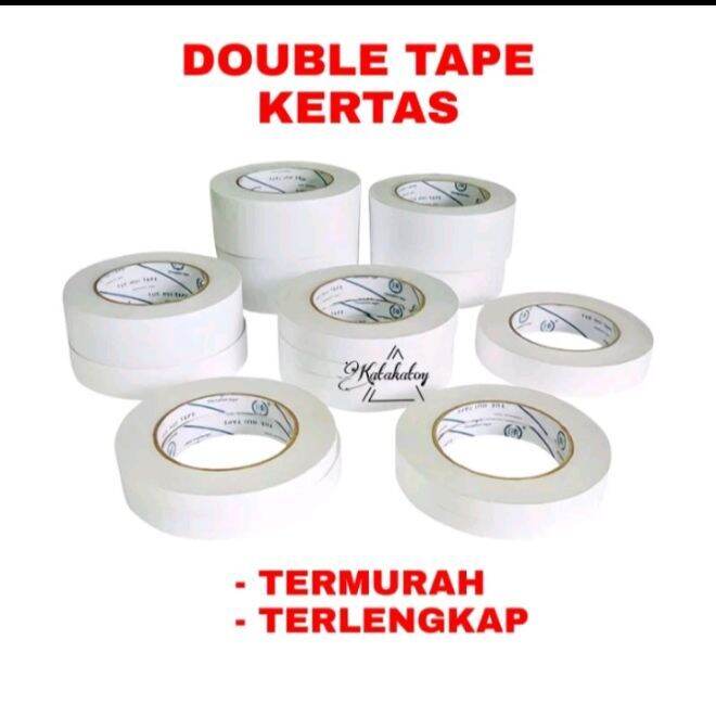 DOBLE TAPE KERTAS 5mm DOBLE SIDE TAPE PEREKAT 2 SISI ATK | Lazada Indonesia