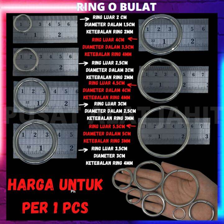 RING TAS O BULAT BESI METAL NIKEL NECKLE NEKEL SERBAGUNA BANYAK UKURAN ...