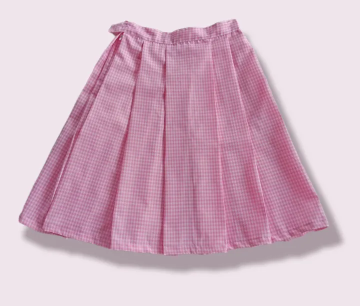 checkered School Uniform Skirt ( pink) | Lazada PH
