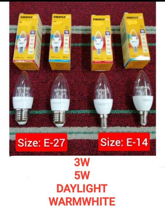 FIREFLY LED CANDLE CLEAR 3W, 5W DAYLIGHT / WARM WHITE, E14,E27 ILAW NG ...