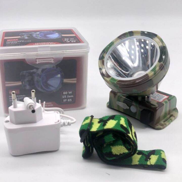 SENTER KEPALA LED AOKI 60 WATT 4800 mAh AOKI AK-S060 / SENTER KEPALA LORENG CAHAYA PUTIH ...