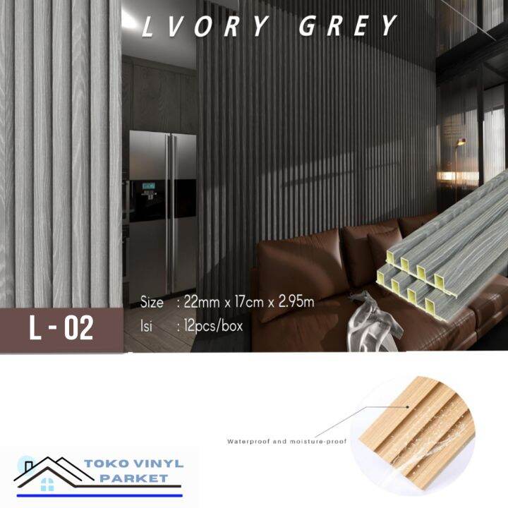 pvc wall panel dinding backdrop TV L-02/btg | Lazada Indonesia