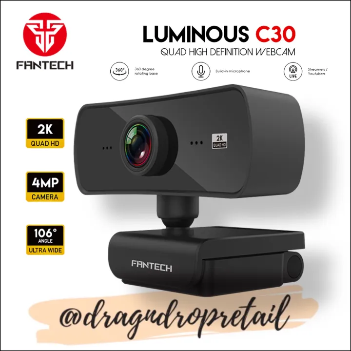 FANTECH C30 LUMINOUS 1440P HD WebCam Quad High Definition WebCam with ...