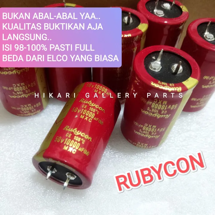 KAPASITOR ELCO 10000uF 50Volt RUBYCON ASLI JAPAN ISI FULL ORIGINAL ...
