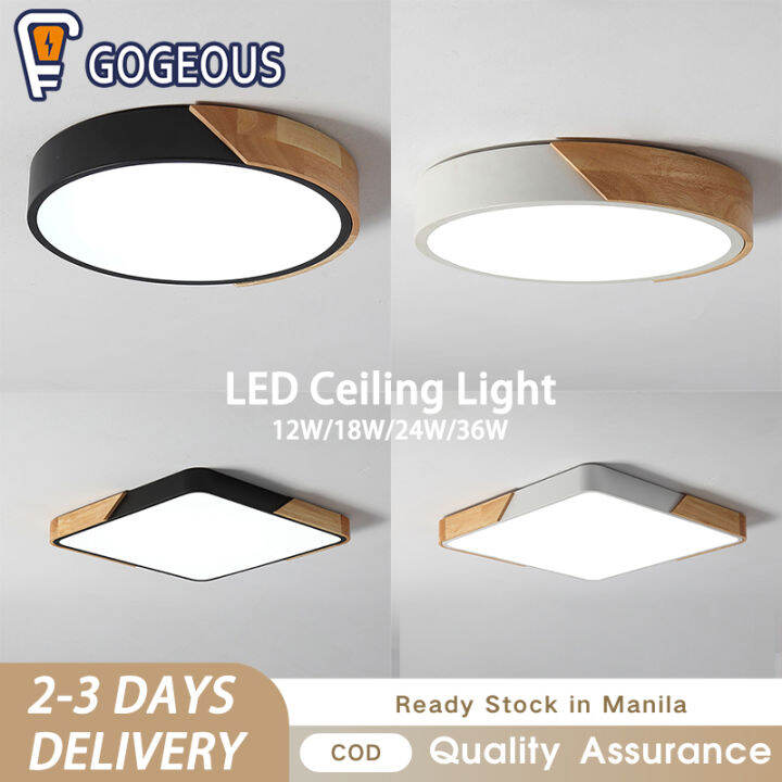 GOGEOUS Tri-Color Modern LED Ceiling Light Ultra Thin Lamp Ceiling Lamp ...