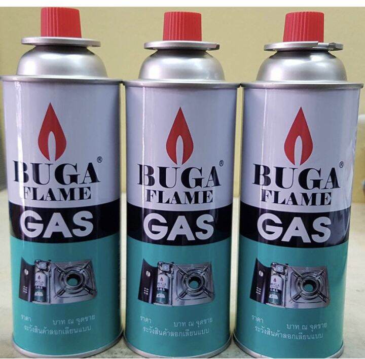 BUGA FLAME GAS แก๊สเติมไฟแช็คกระป๋อง ขนาด 290 กรัม จำนวน 3 กระป๋อง ...