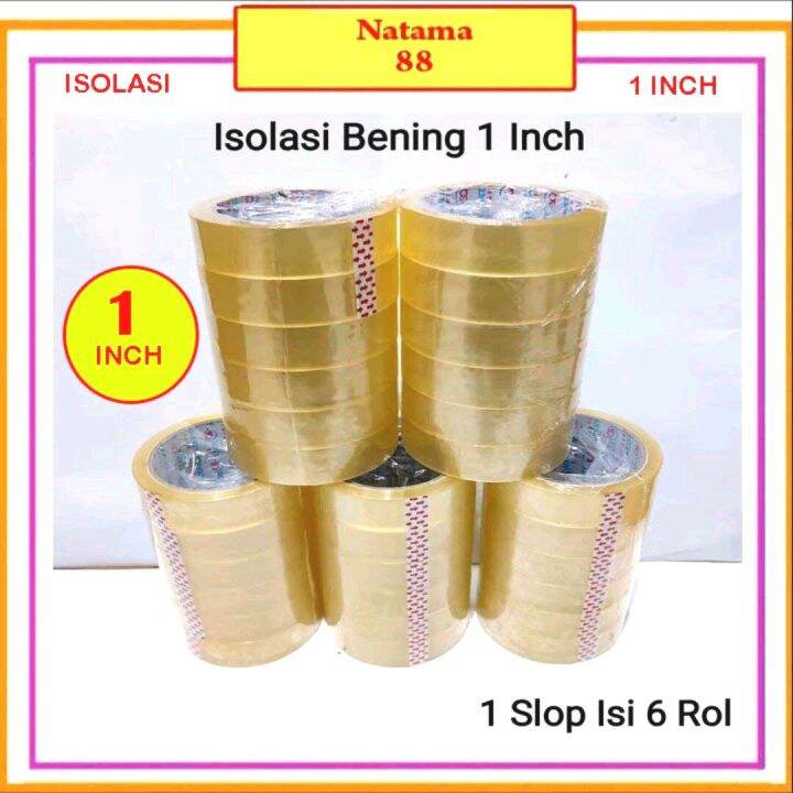 1 Slop Isolasi Bening 1 Inch Isi 6 Rol | Lazada Indonesia