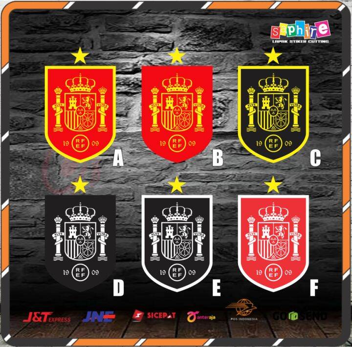 Stiker Cutting Logo Timnas Sepakbola Spanyol RFEF Multiwarna | Lazada ...