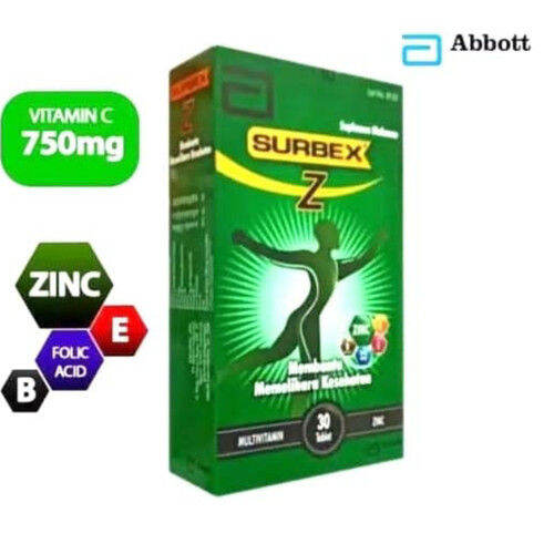 Surbex Z Multivitamin Vitamin Zink isi 30 Tablet | Lazada Indonesia