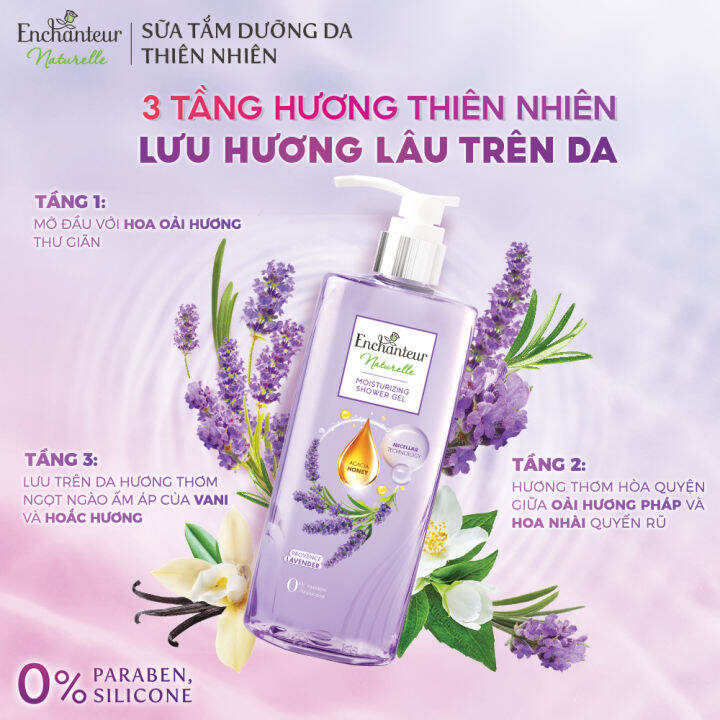 Combo 2 Sữa tắm dưỡng da thiên nhiên Enchanteur Naturelle Lavender 510g ...