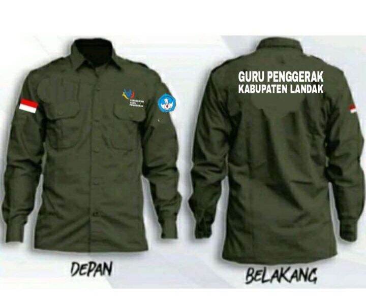 KEMEJA PDH GURU PENGGERAK BISA TULISAN SUKA SUKA NAMA DAERH MASING ...