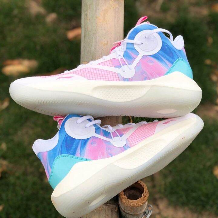 Lining Basketball Shoes 2021 Sonic Speed 9 Cotton Candy Ice Cream Men's ...